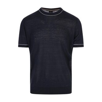 HUGO BOSS Homme, Pulls, Bleu, Taille: M T-shirts et Polos Bleu Lin Viscose
