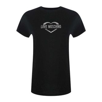 Love Moschino T-Shirt f&uuml;r Damen, Baumwolle, Schmal (Schwarz)