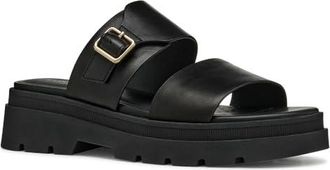 Geox Femme D ADACTER S A Sandale Plate, Black, 35 EU