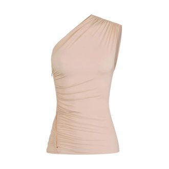 Elisabetta Franchi Femme, Tops, Beige, Taille: 42 FR Top en jersey