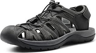 Dream Pairs Sandales De Sport De Plein Air pour Hommes Sandales De Plage Décontractées pour Sports De Été,Size 40,Noir/Gris Foncé,160912-M-NEW-E