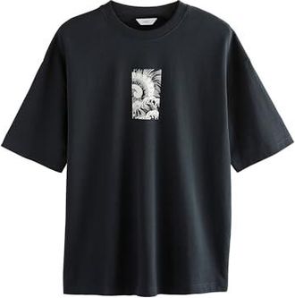 Next Homme T-Shirt avec imprimé Surf Japonais Noir M
