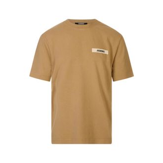 Jacquemus Homme, Tops, Brun, Taille: S Le T-Shirt Gros Grain