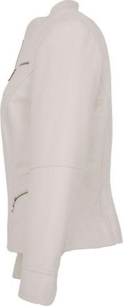 Maddox Lederjacke Clari MADDOX - Damen Lederjacke Lammnappa wei&szlig;