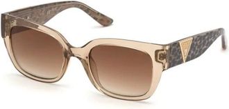 Guess Femme, Accessoires, Beige, Taille: 53 MM Lunettes de soleil g&eacute;om&eacute;triques