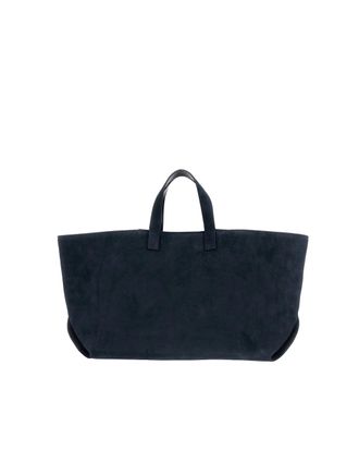 A.P.C. Womens Shopper Bag Suede Dark Navy Calfskin Handbags Hand