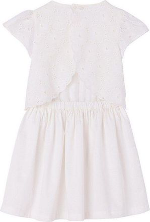 Vertbaudet Minikleid Kurz&auml;rmeliges Festkleid f&uuml;r M&auml;dchen 2-in-1-Look
