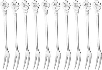 Cabilock 10 Pi&egrave;ces Fourchette &agrave; Fruits en Acier Inoxydable - Cuill&egrave;res &agrave; Escargots, D&eacute;gustation et Cueillette de Fruits, Petites Fourchettes &agrave; Cornichons