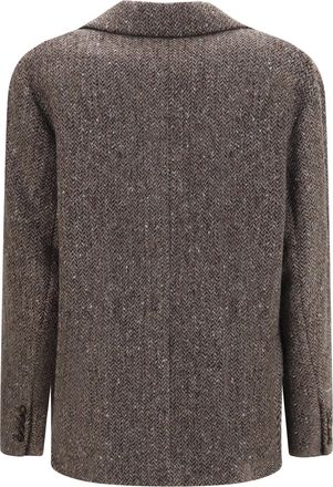 Brunello Cucinelli Virgin Wool Herringbone Blazer - Brown