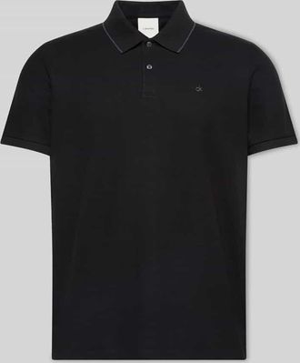 Calvin Klein Poloshirt mit Logo Stitching aus reiner Baumwolle