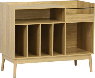 Sweeek Vintage M&ouml;bel f&uuml;r Schallplatten mit Holzdekor, Dune, L 100 x B 48 x H 81,5 cm