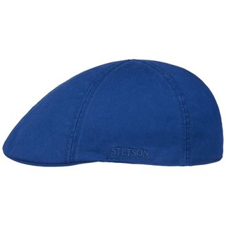 Stetson Texas Cotton Flatcap mit UV Schutz 40+ - Schirmm&uuml;tze aus Baumwolle - Unifarbene M&uuml;tze Fr&uuml;hjahr/Sommer Royalblau XL (60-61 cm)