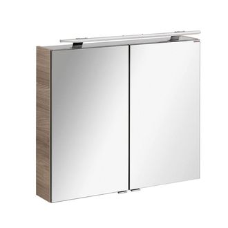 Fackelmann LED Spiegelschrank Luxor/Badschrank mit Soft-Close-System/Maße (B x H x T): ca. 80 x 68 x 16 cm/Schrank fürs Bad mit Spiegel und LED-Aufsatzleuchte / 