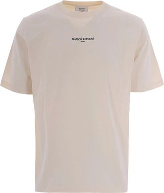 Maison Kitsun&eacute; Homme, Tops, Beige, Taille: L Paris Comfort Tee-Shirt