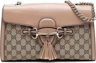 Gucci Hobo Bags - Medium GG Canvas Emily Shoulder Bag - Gr. unisize - in Braun - f&uuml;r Damen