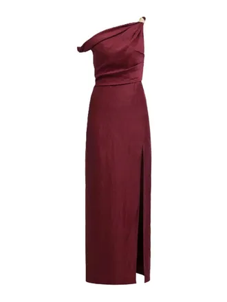 Aje Knielanges Kleid - Dunkelrot