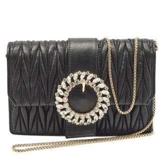 Miu Miu Pochette en cuir Matelass&eacute; Pre-owned - Femme - Pre-owned - Noir - Taille: ONE Size