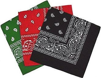 ATM Anthony Thomas Melillo PURECITY© Bandana Original Paisley Motif Cachemire Pur Coton Foulard Qualité Supérieure Vendu par Lot - 55cm x 55 cm - Nouvelle Collection (10 Vert, R