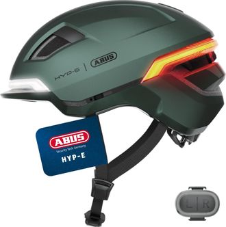 ABUS Fahrradhelm HYP-E - Helm mit Frontlicht, R&uuml;cklicht und Blinklicht - geeignet auch f&uuml;rs Fahrradfahren auf E-Bike und S-Pedelec - f&uuml;r Jugendliche und Er