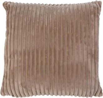 G&ouml;zze Housse de Coussin aspect Velours c&ocirc;tel&eacute;, Lot de 2, 50 x 50 cm - Taupe