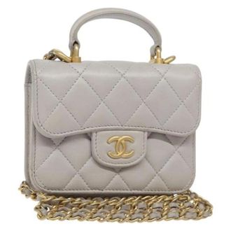 Chanel Pre-owned Cuir sacs-chanel - Femme - Pre-owned - Gris - Taille: ONE Size