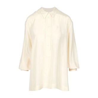 Mauro Grifoni Seidenhemd im Polostil - - Blouses & Shirts - Damen - Beige - S