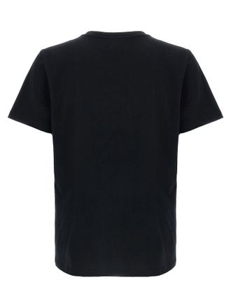 Isabel Marant Logo-Flocked Cotton T-shirt - Black