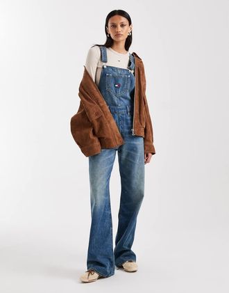 Tommy Jeans Salopette - Bleu moyen délavé