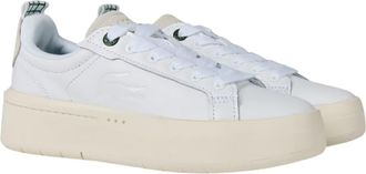 Lacoste Carnaby Sneaker f&uuml;r Damen, Leder, Plattform-Absatz (Wei&szlig;/Gr&uuml;n)