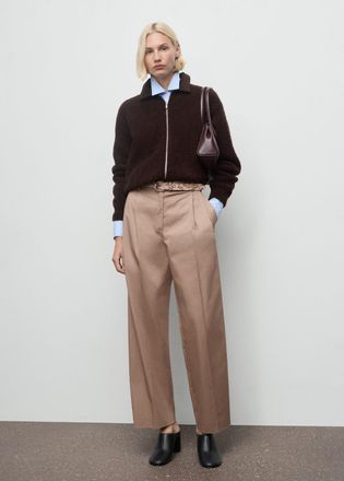 Mango Bouclé-Jacke mit Cordkragen braun - Damen - S - MANGO