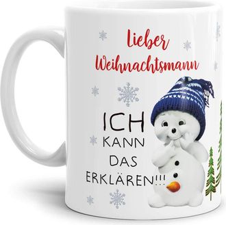 Tassendruck Tasse XMAS - Schneemann lustig - Weihnachten/Geschenk-Idee/Lustig/Witzig/Cup - wei&szlig;