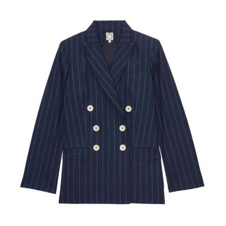 Ines De La Fressange Femme, Vestes, Bleu, Taille: 44 FR Ezio jacket in linen