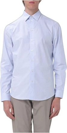Emporio Armani Klassisches Baumwoll-Popeline-Hemd - - Shirts - Herren - Blau - M
