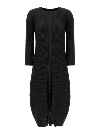 Pleats Please Issey Miyake Robe Au Genou - Noir