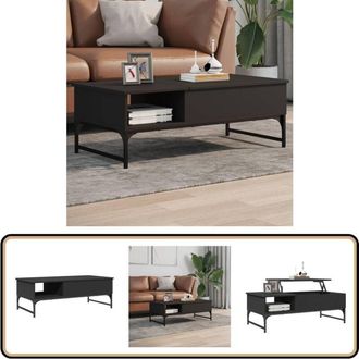 vidaXL Couchtisch Schwarz 100x50x35 cm Holzwerkstoff und Metall - Couchtisch - Wohnzimmerstil - Schwarz - Holzwerkstoff - Metall