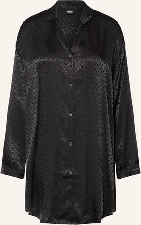 HUGO BOSS Nachthemd Aus Jacquard schwarz