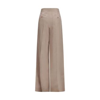 Max Mara Womens Beige Silk Casual Pants