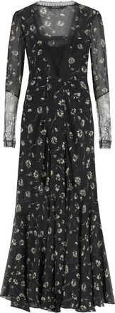 Etro Femme, Robes, Noir, Taille: 36 FR Floral Print Silk Dress
