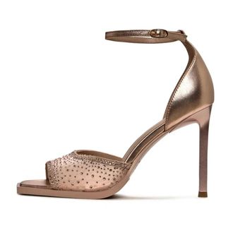Cesare Gaspari Luxe Kristall Kn&ouml;chelriemen Abs&auml;tze - Beige - - Shoes - Damen - Beige - 36 EU