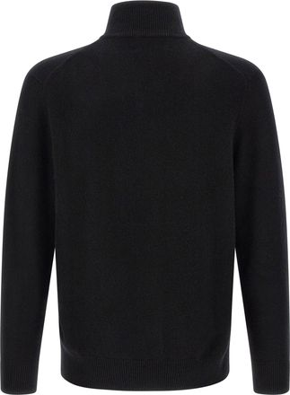 Ballantyne Diamond Intarsia Cashmere Cardigan - Black