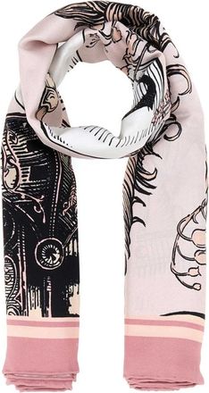 Burberry Femme, Accessoires, Rose, Taille: ONE Size Etched Knight Silk Scarf