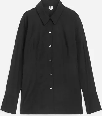 Arket Körpernahes Hemd -Schwarz