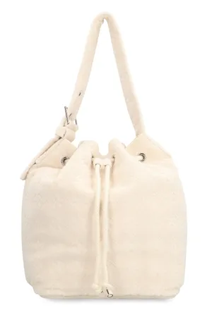 Tory Burch Womens Towelling Bucket Bag Ivory Cotton