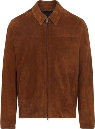 Brioni Homme, Vestes, Brun, Taille: XL Blouson en Su&egrave;de