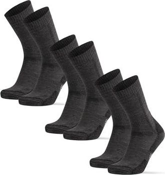 Danish Endurance Chaussettes de Randonn&eacute;e en Laine M&eacute;rinos Anti-ampoules, Unisexe, Lot de 3, Gris Fonc&eacute;, 48-51