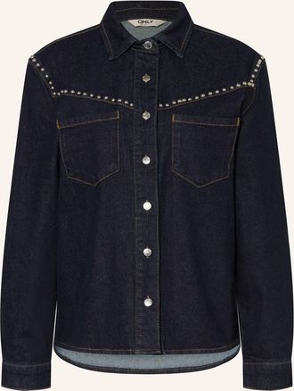 Only Jeansbluse Mit Nieten blau