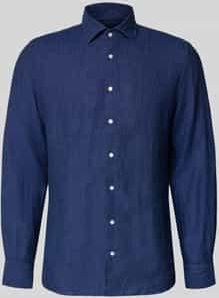 Seidensticker Slim Fit Business-Hemd aus Leinen mit Kentkragen