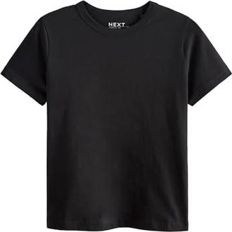 Next Femme T-Shirt Basique Pur Coton ray&eacute; Ras du Cou &agrave; Manches Courtes Noir 40