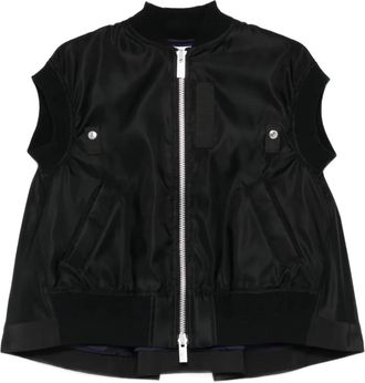 sacai zip-up gilet - Schwarz