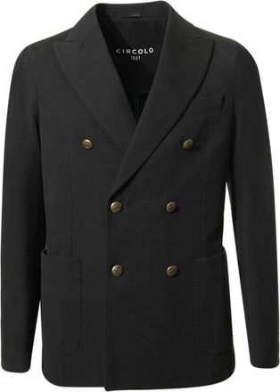 Circolo 1901 Homme, Vestes, Noir, Taille: 2XL Veste en Coton à Double Boutonnage